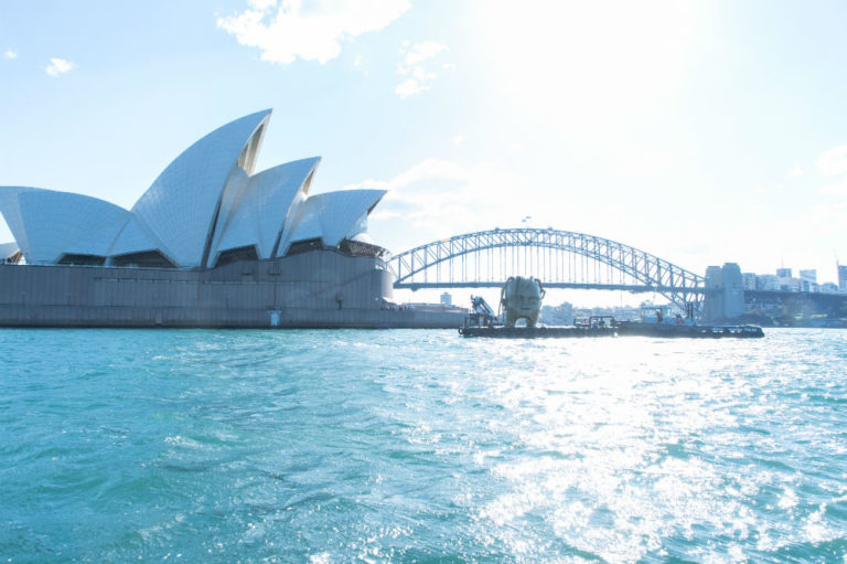 See The Giant Travis Scott 'Astroworld' Head Floating In Sydney Harbour ...
